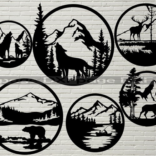 SVG Wildlife Scene DXF Animals Cut File for Laser Dxf for - Etsy