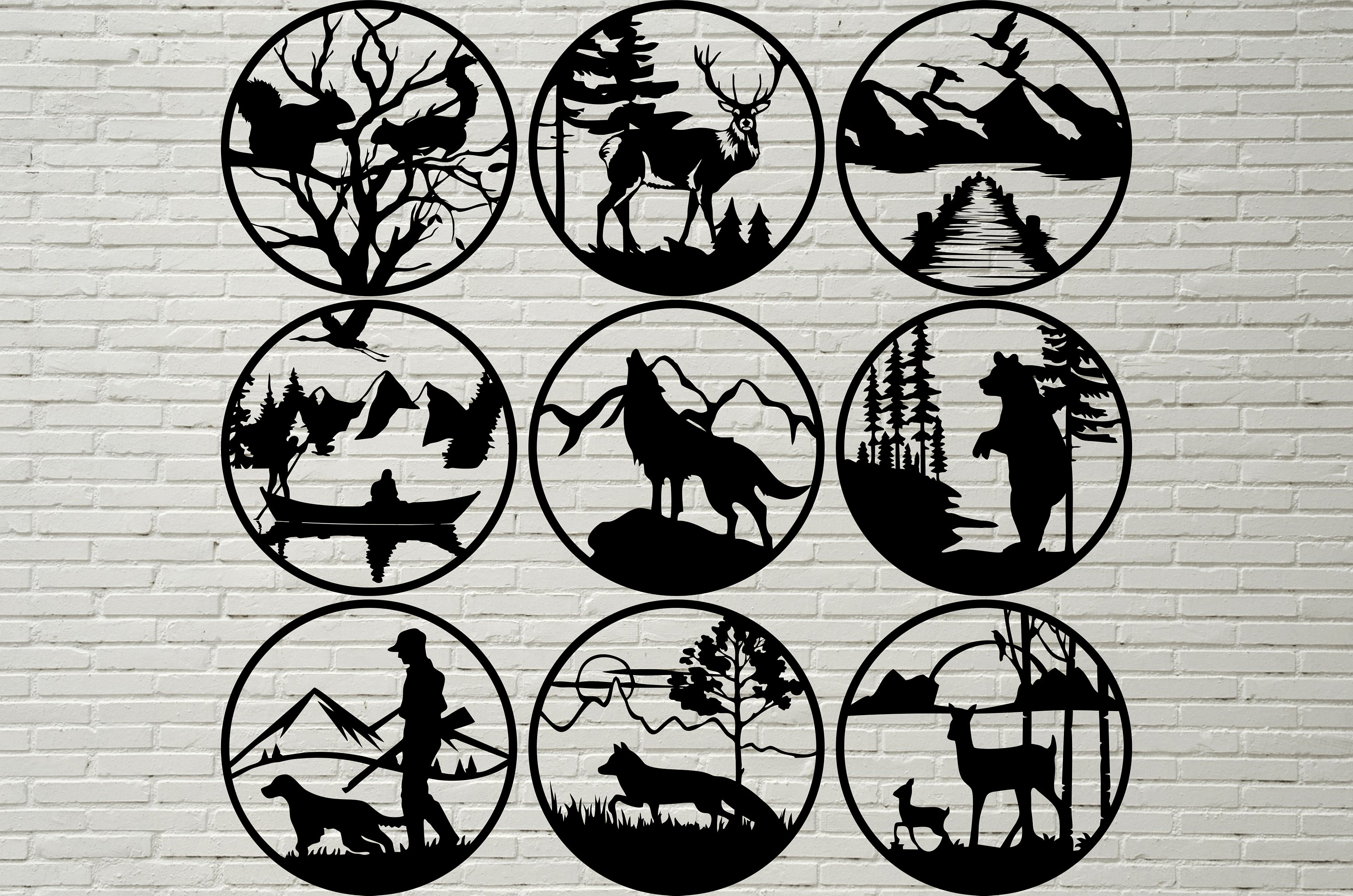 9 Round DXF Panels SVG Cut Files Silhouette Dxf Files for - Etsy