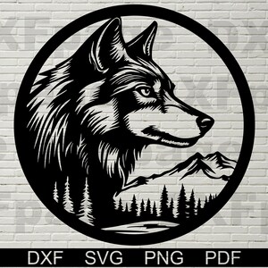 Wolf Scene DXF Cut File, Svg File for Cricut, Plasma Cnc, Laser ...