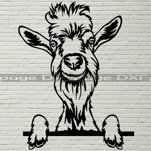 Goat Peeking SVG Goat DXF Vector Farm Life Cut Files - Etsy