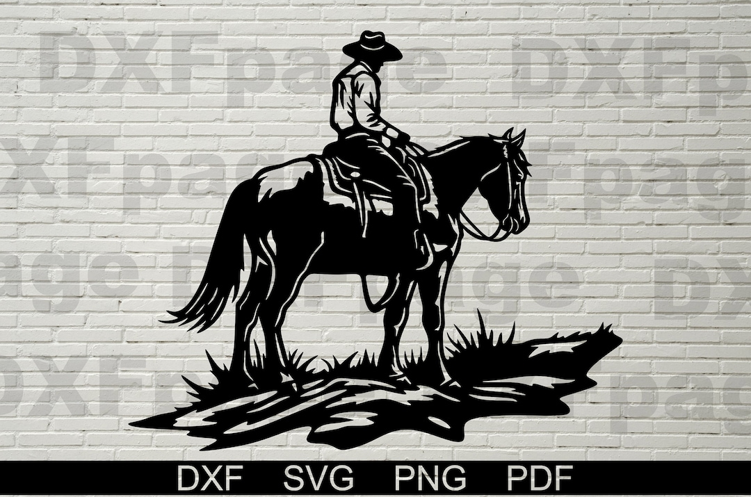 Cowboy Scene SVG DXF, Clipart, Western Laser Cut, Plasma, Cnc, Texas ...