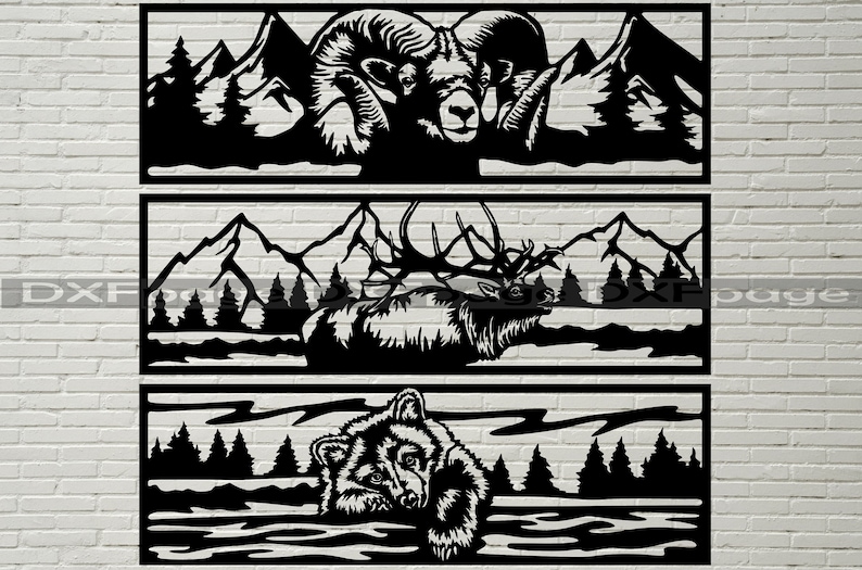 3 DXF Art Panels, SVG File for Cricut, Dxf Files for Plasma, Laser ...