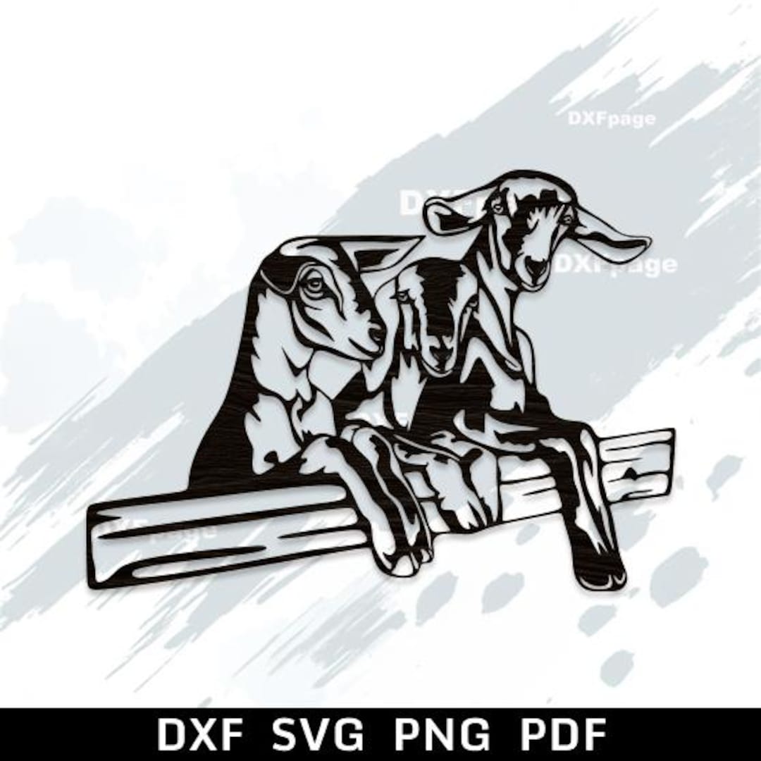 Goat SVG Laser Cut, Billy Goat, Dxf File, Cricut, Clipart, Farm ...