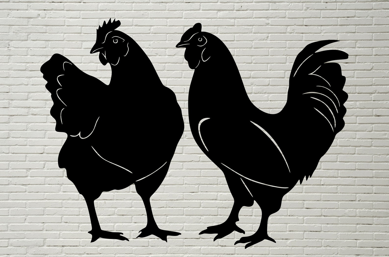 Silueta de pollo Svg DXF, pollo cnc archivo, gallo svg, archivo dxf ...