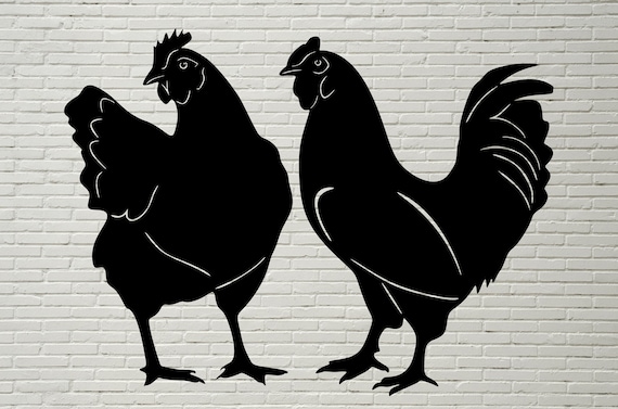 Chicken Silhouette Svg DXF Chicken Cnc File Rooster Svg Dxf - Etsy ...
