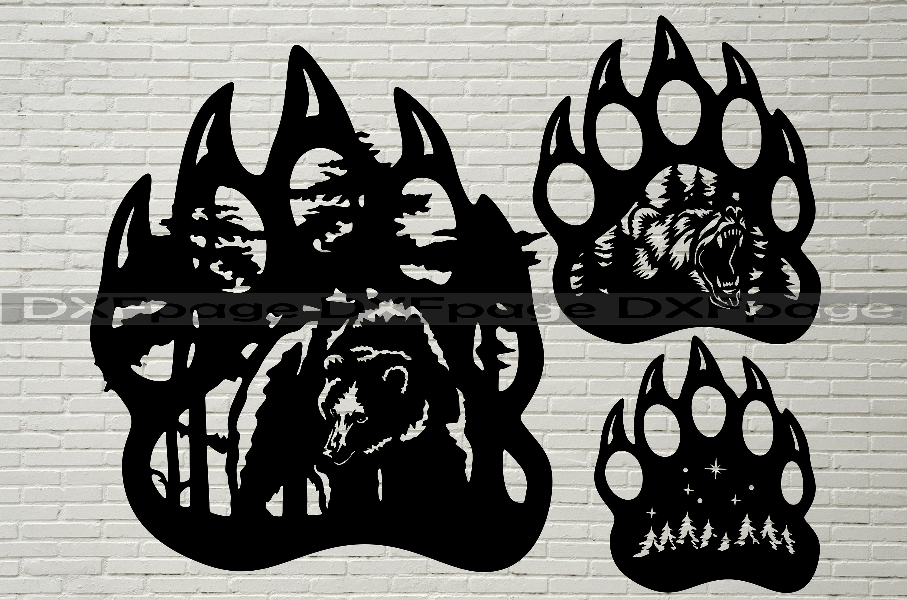 Bear Paw SVG DXF, Animals Cut File Laser, Dxf for Plasma, Grizzly Bear ...