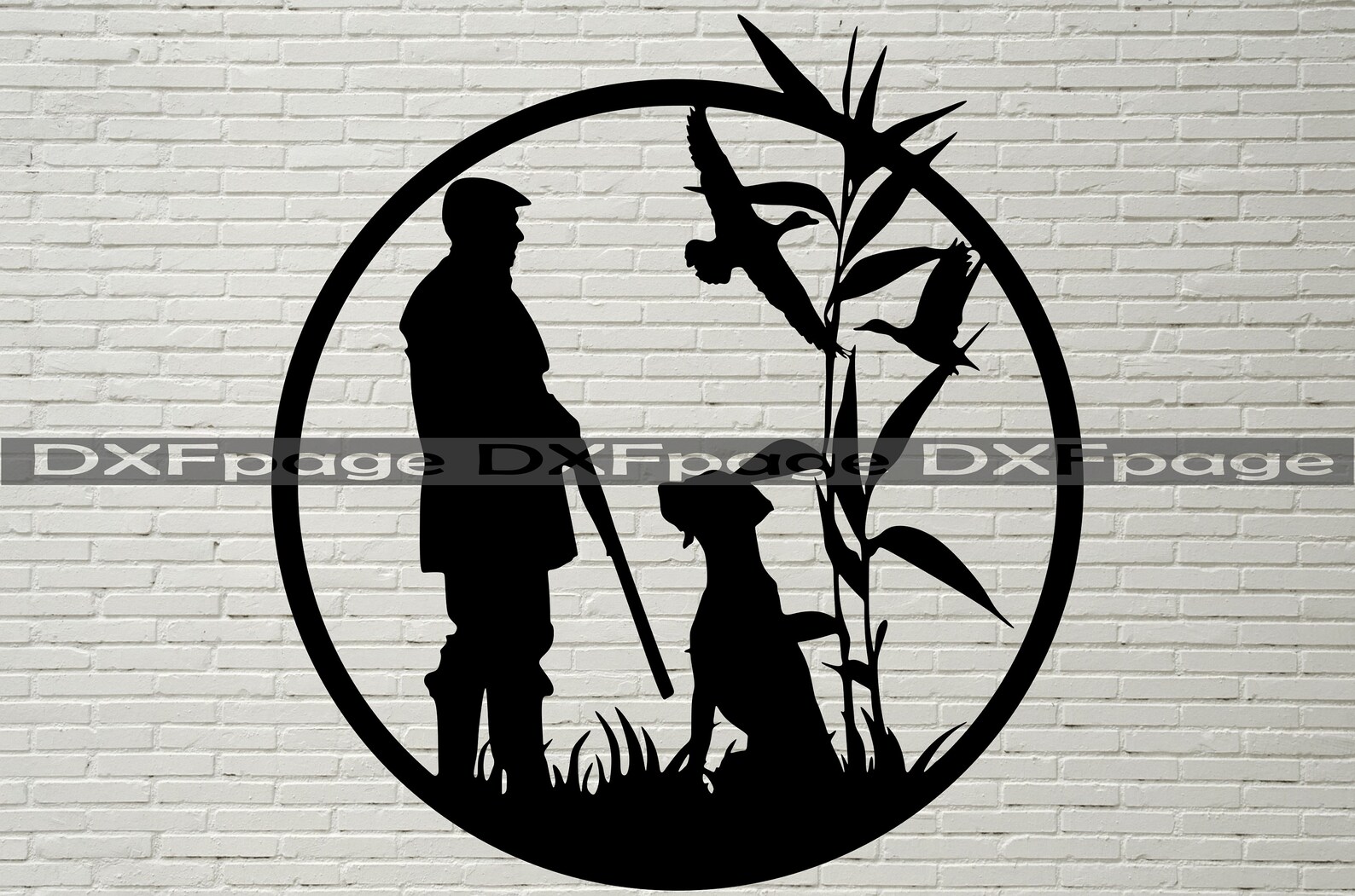 Hunting Scene Dxf , Hunting Dog Svg, Dxf Files for Plasma, Laser ...