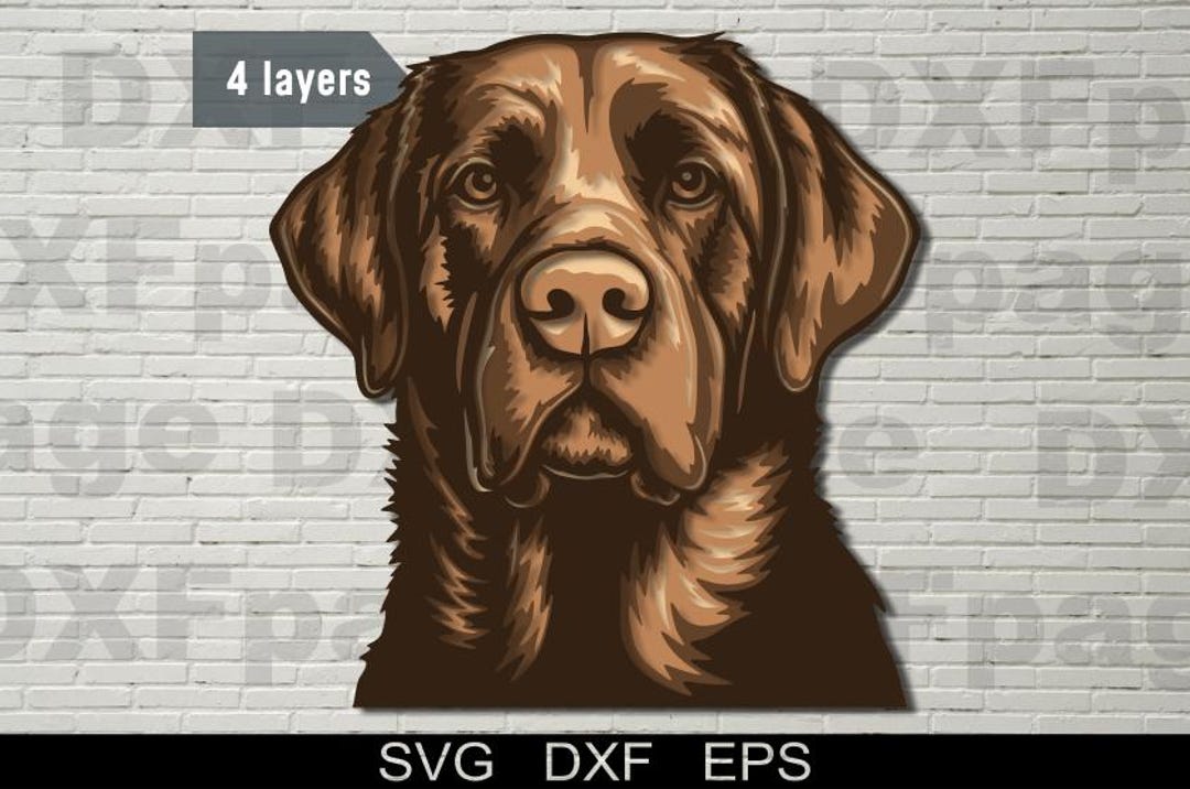 Labrador Multilayer SVG, DXF Laser Cut, 3D Dog, Layered Dog Plywood ...