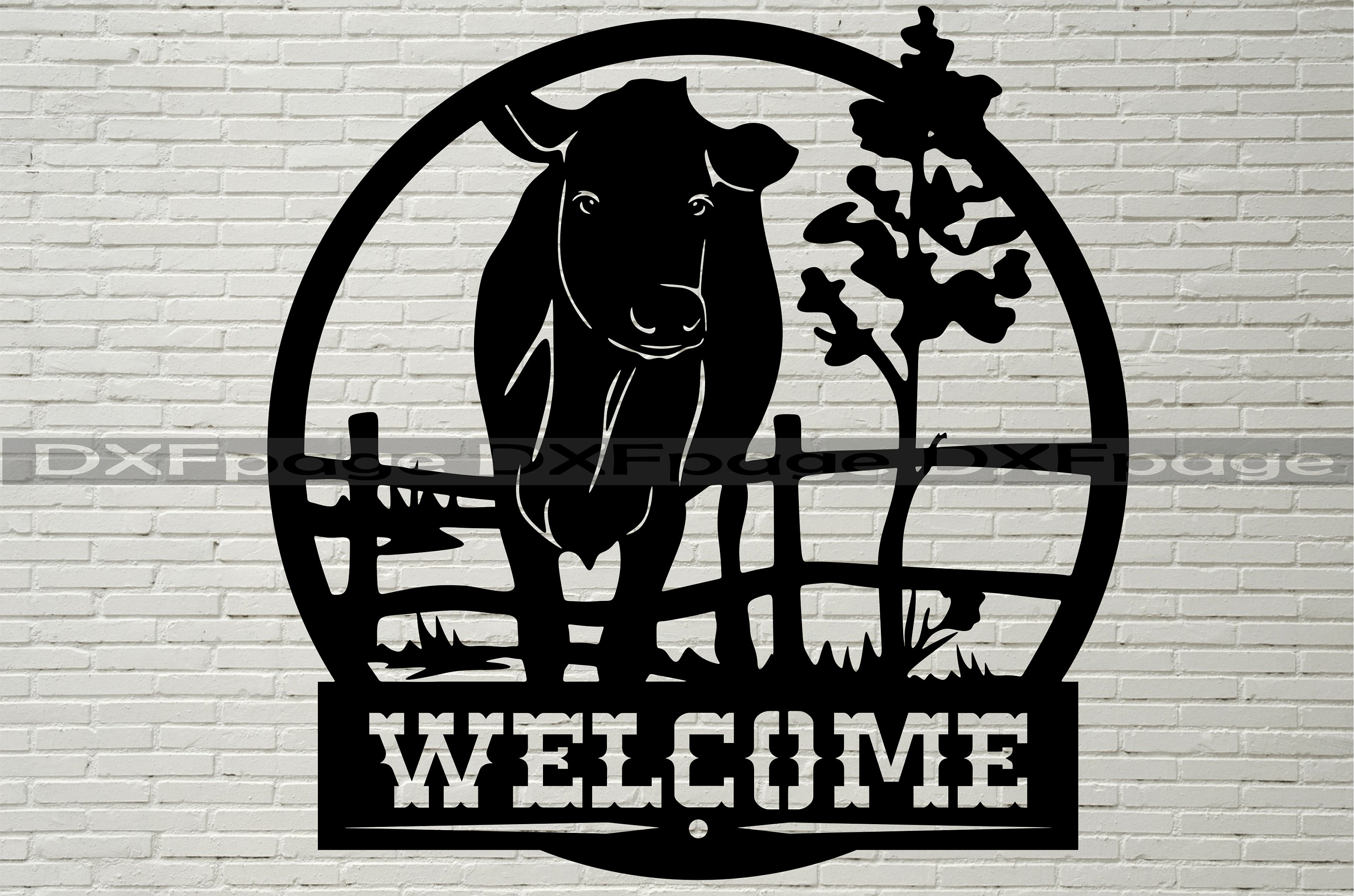 Welcome Sign DXF CNC Cow Svg Dxf File for Laser SVG File | Etsy