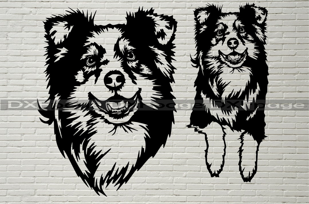 Australian Shepherd SVG, Silhouette Dxf, SVG for Cricut, Aussie Dog ...