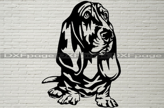 Basset Hound SVG Silhouettes Dxf Dog Peeking SVG for Cricut | Etsy UK