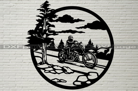 Motorcycle Scene SVG Motor Bike Cut File Laser Dxf for - Etsy Canada