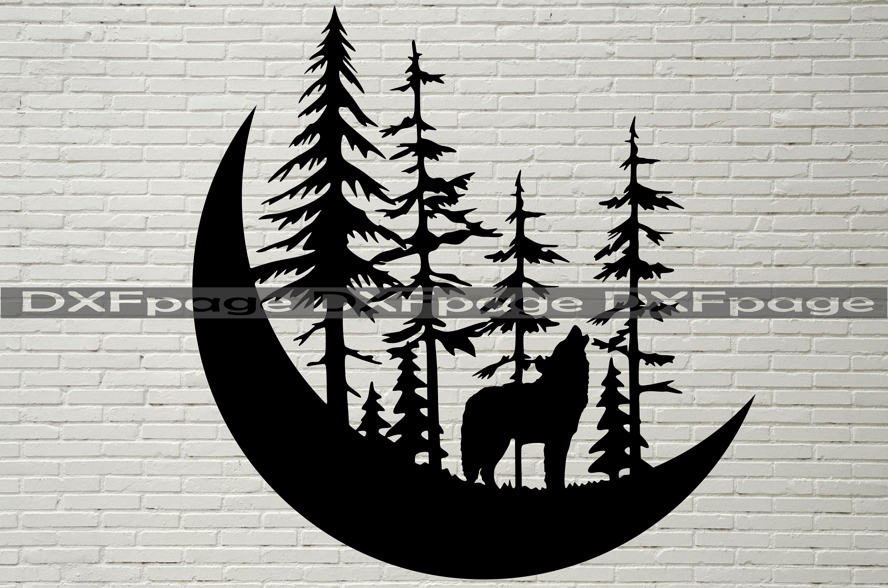 Wolf Howling at Moon DXF Animals Cut File for Laser Dxf for - Etsy Canada