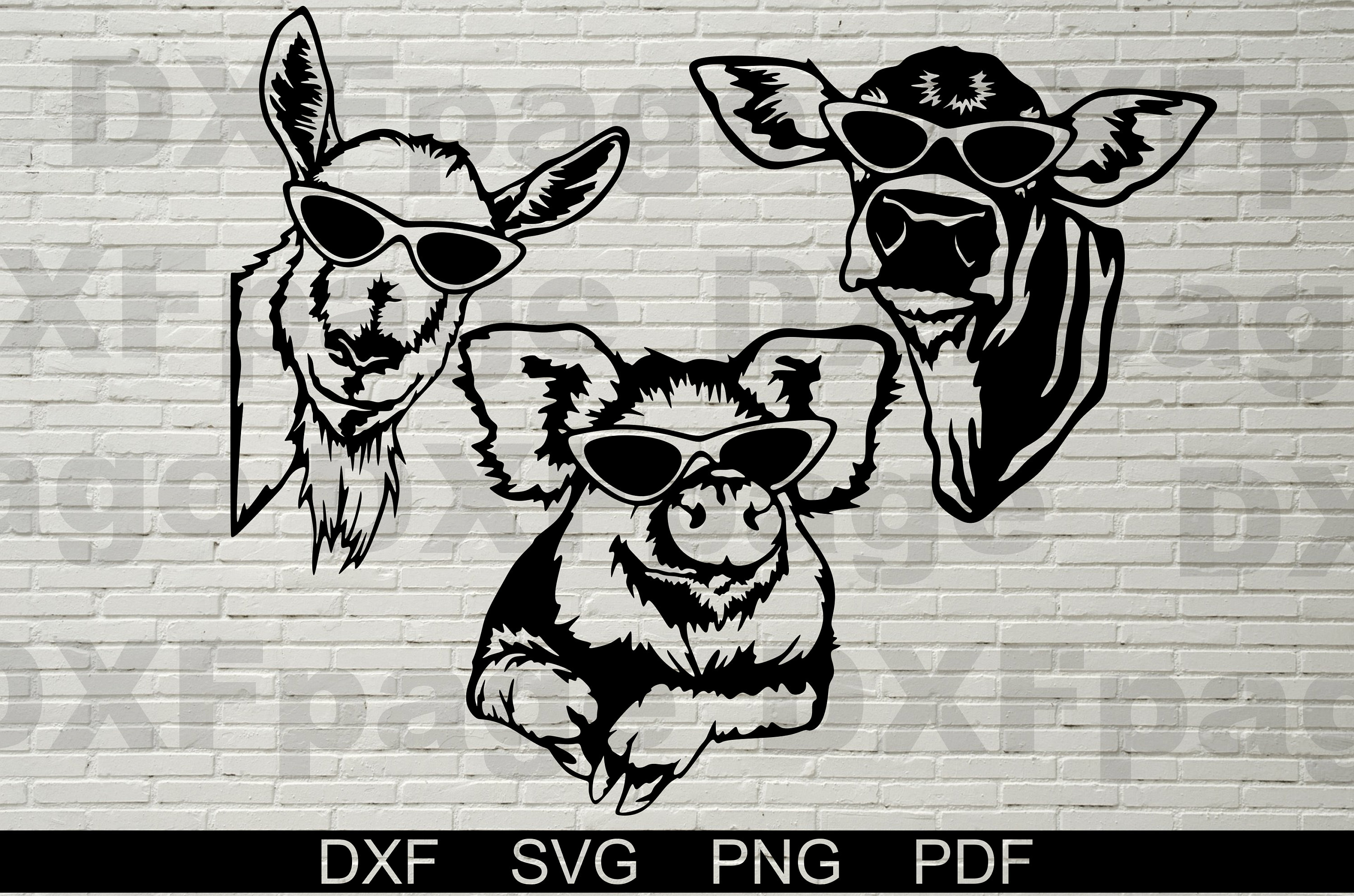 Animales de granja Svg Cut File Clipart Cabra Cerdo Vaca - Etsy México