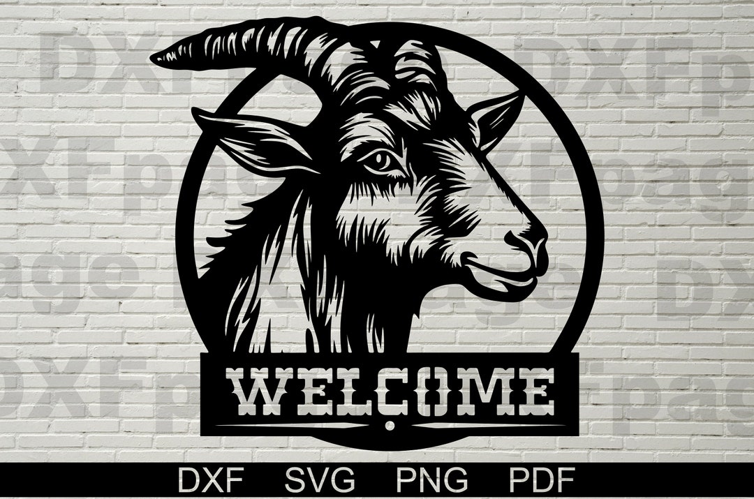 Farm Welcome Sign DXF CNC, Goat SVG File for Cricut, Dxf File for Laser ...