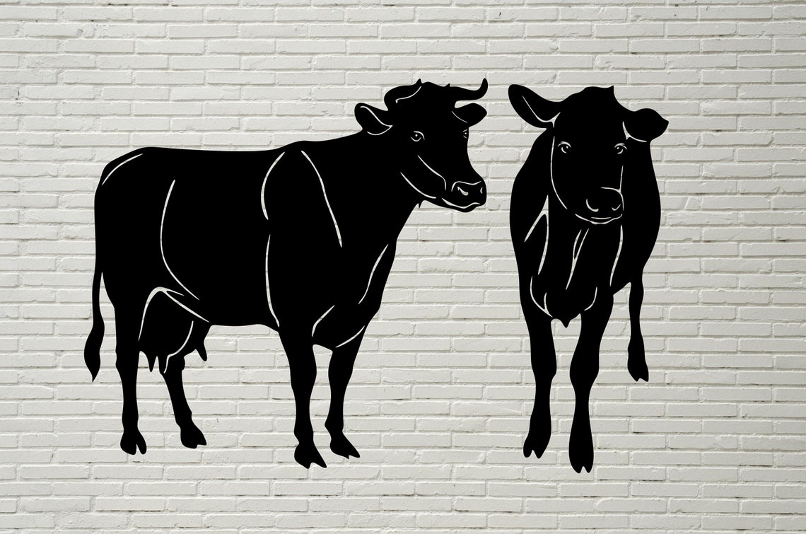 Cow Silhouette Svg Cut File Heifer Svg Dxf File Fir Plasma | Etsy