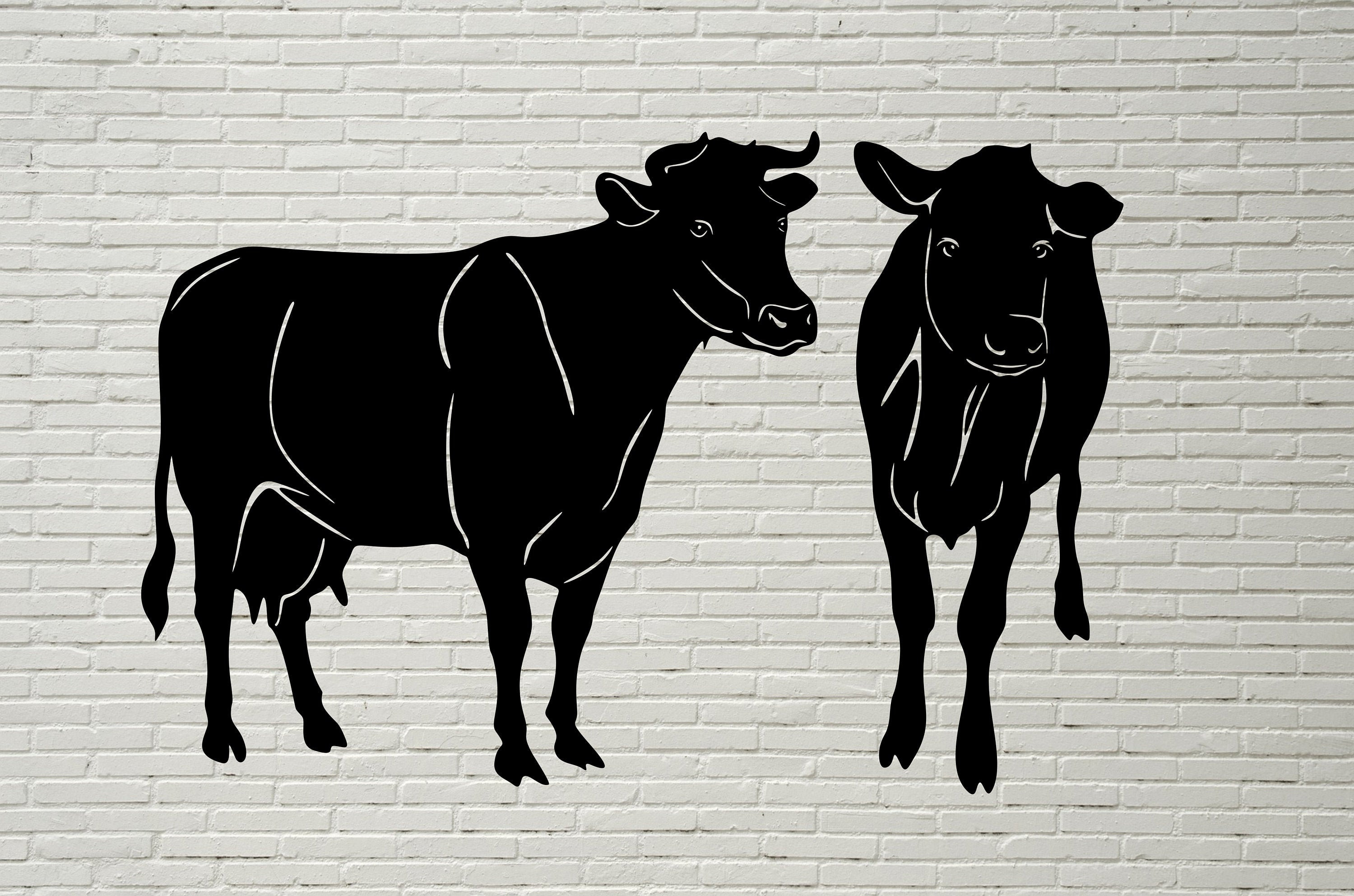 Cow Silhouette Svg Cut File Heifer svg dxf file fir plasma | Etsy