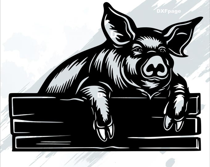 Pig Dxf Animals Cut File for Laser Dxf Plasma Cnc Metal Wall Decor Svg ...