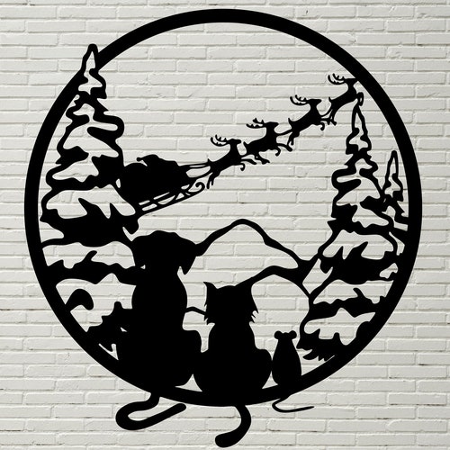 Winter Scene SVG Christmas DXF Cut File Silhouettes Dxf - Etsy