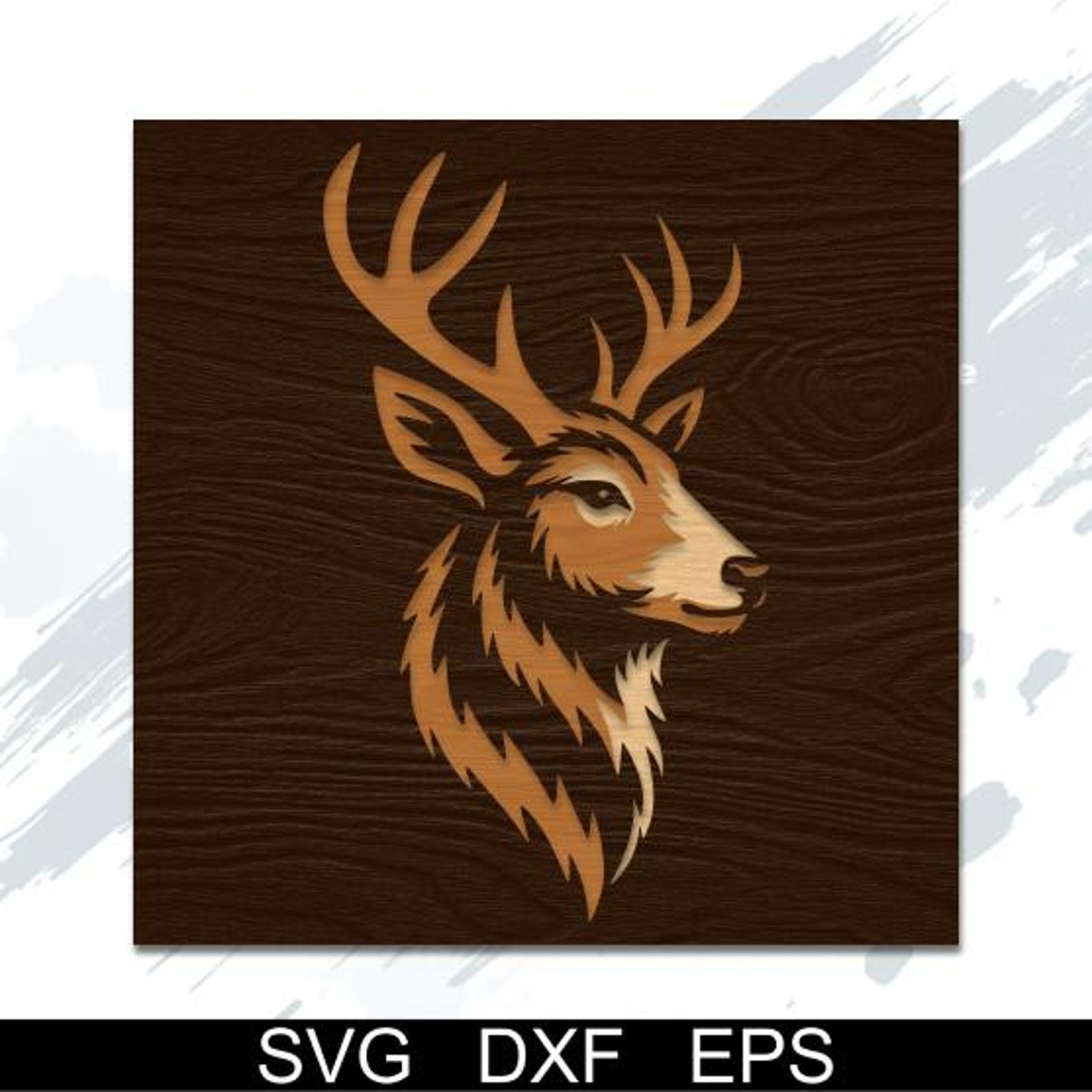 Deer Multilayer SVG, DXF Laser Cut, 3D Layered Plywood, Paper Cutting ...