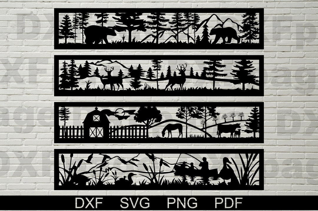 4 DXF Art Panels, SVG Silhouette, Dxf Files for Plasma, Laser Cutting ...