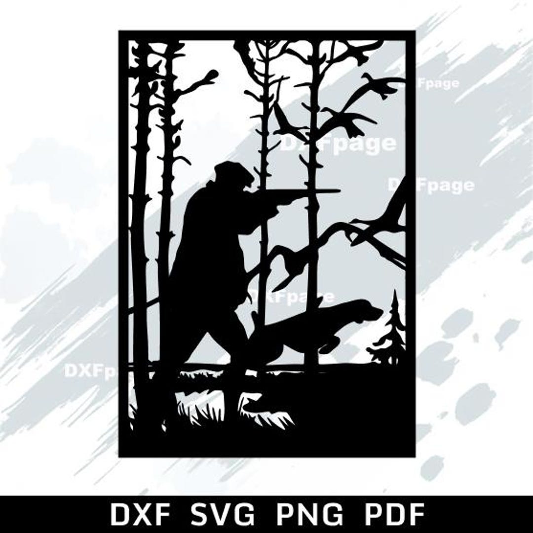 Hunting Panel SVG DXF Laser Cut , Hunter Svg, Dxf Files for Plasma ...