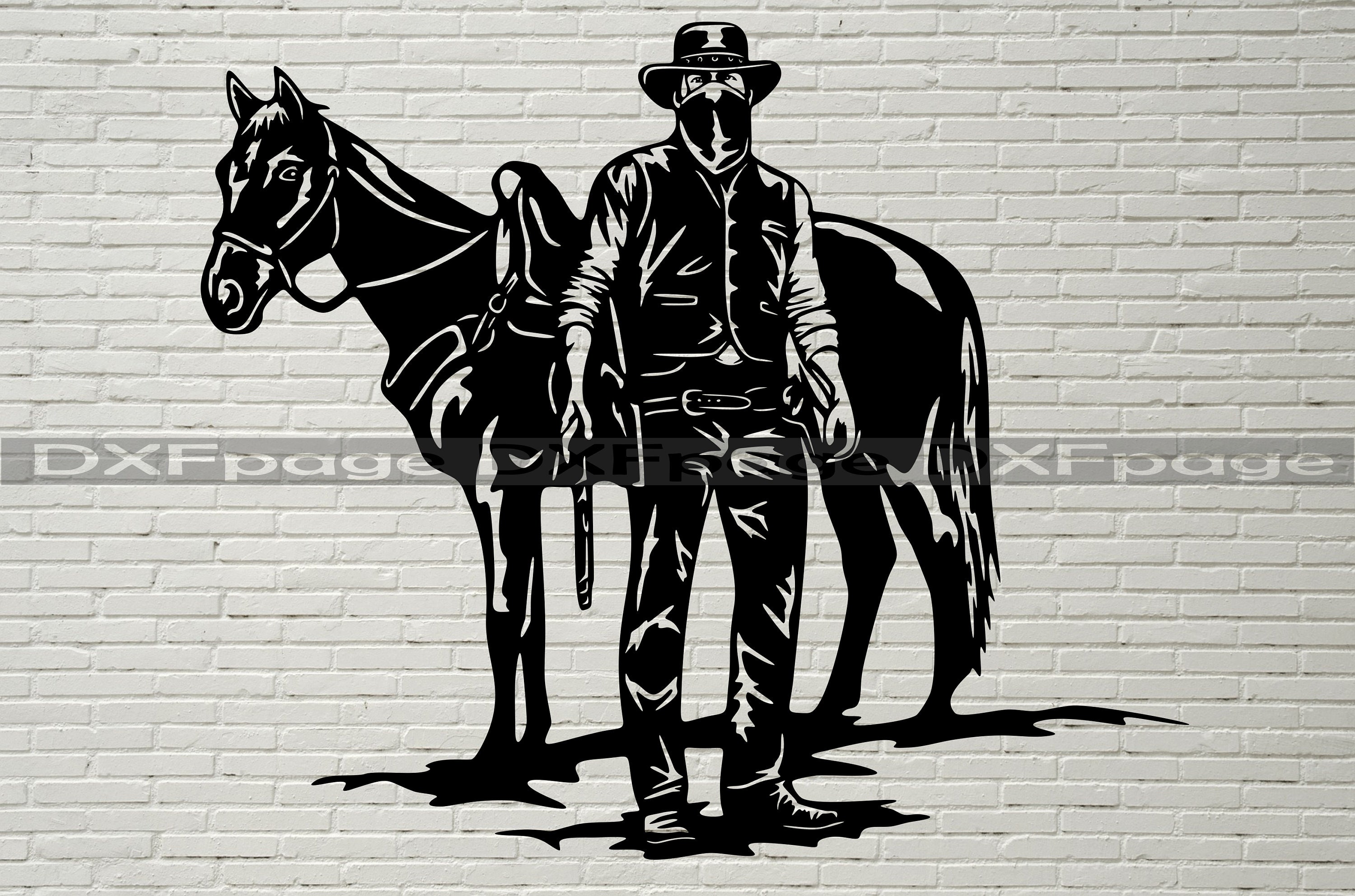 Cowboy SVG DXF, paard clipart, Western laser gesneden, plasma cnc ...