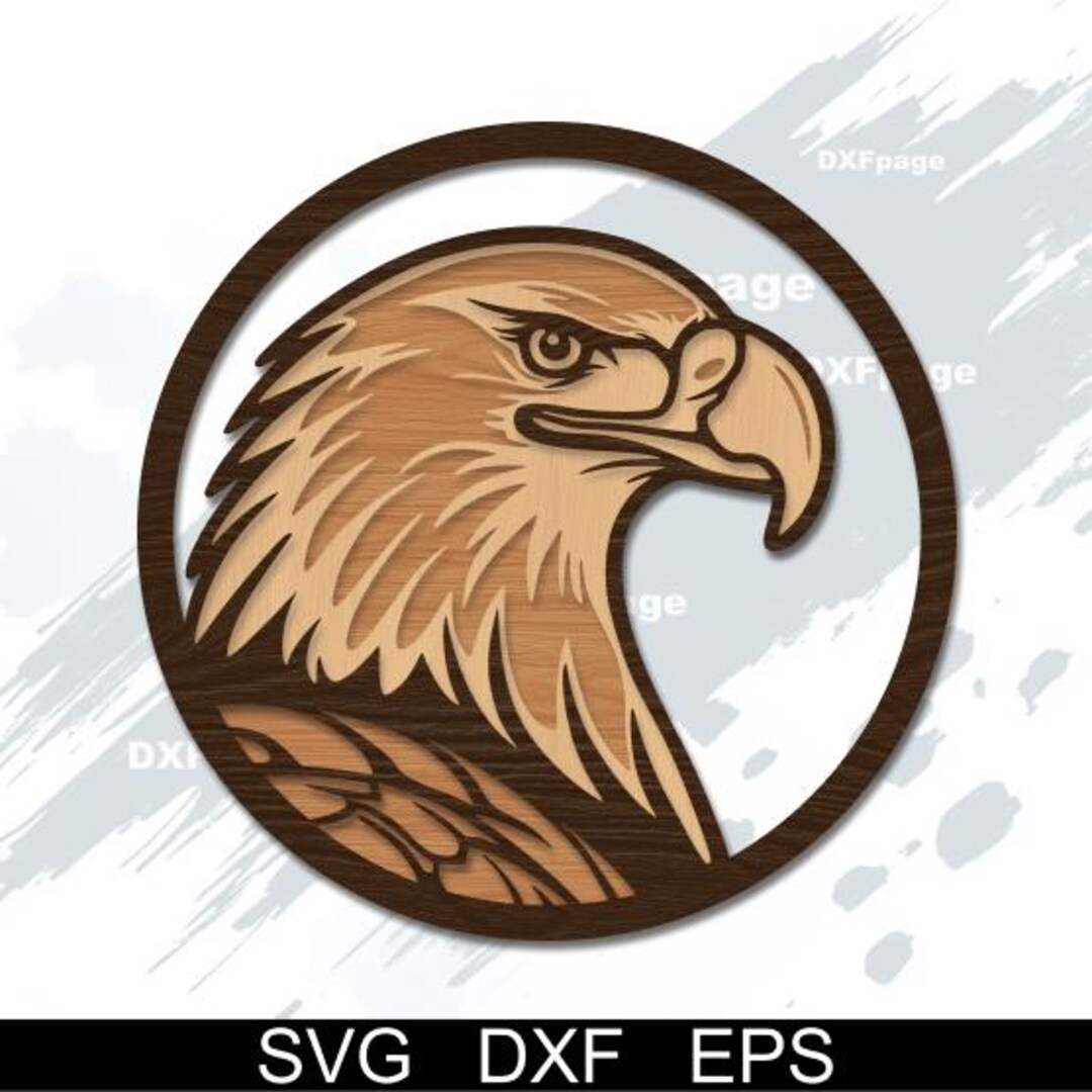 Eagle Multilayer SVG, DXF Laser Cut, 3D Bird, Layered Plywood, American ...
