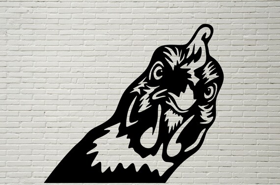 Angry Chicken SVG Silhouette Dxf Peeking SVG for Cricut | Etsy