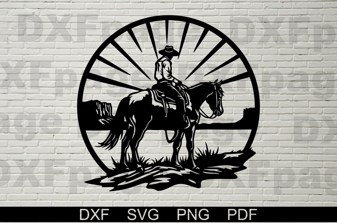 Cowboy SVG DXF, Clipart, Western Laser Cut, Plasma, Cnc File, Texas Svg ...