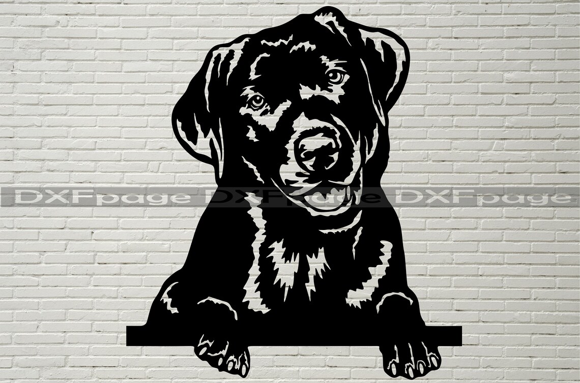 Black Labrador SVG, Silhouettes dxf, Dog Peeking SVG pour Cricut ...