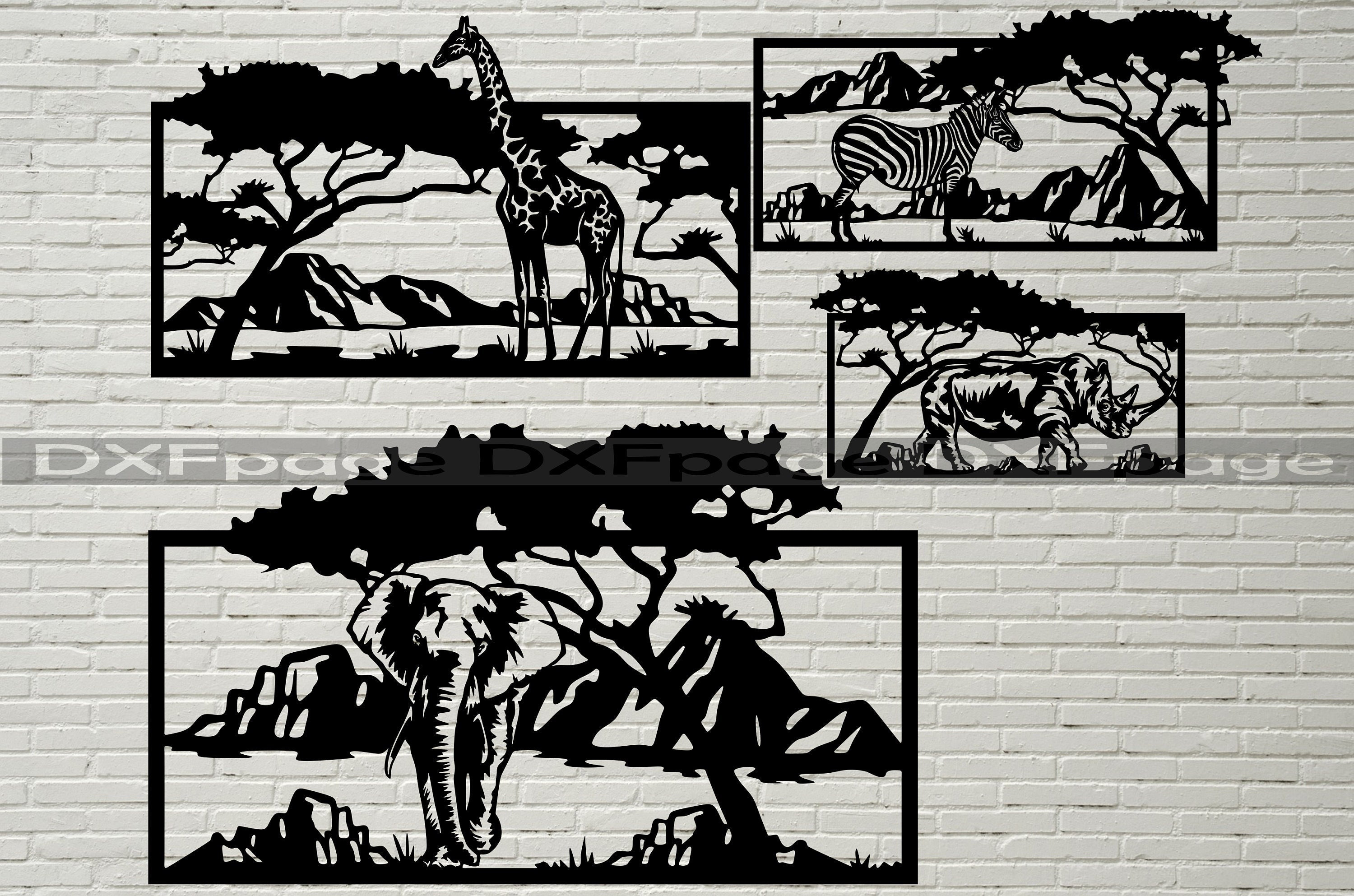 Africa Scene DXF Safari Cut File for Laser Dxf for Plasma - Etsy UK