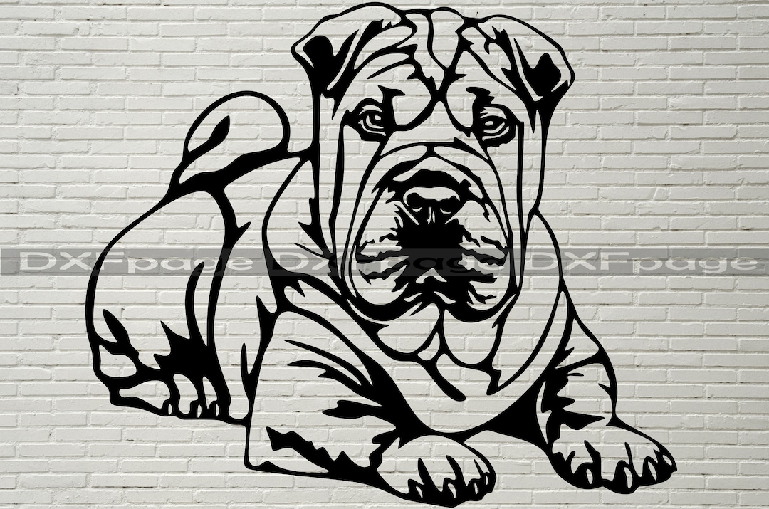 Shar Pei SVG, Silhouettes Dxf, Dog SVG for Cricut, Shar Pei Clipart ...