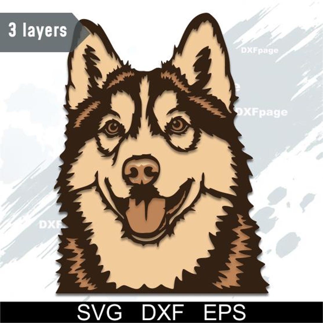 Husky Multilayer SVG, DXF Laser Cut, 3D Dog, Layered Dog Plywood, Paper ...