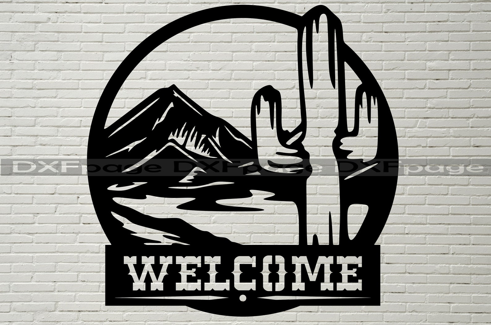 Cactus Welcome Sign DXF, Cactus Clipart, Western Laser Cut, Plasma Cnc ...