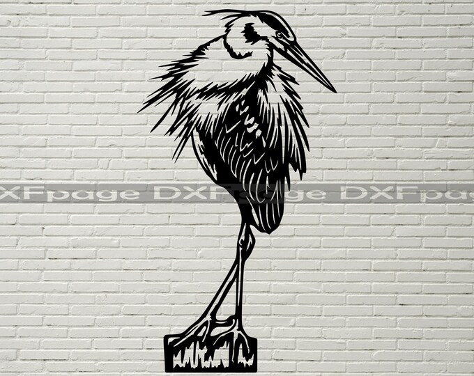 Birds Dxf Files, Parrot Dxf, Eagle Dxf, Great Blue Heron Dxf, Vector ...