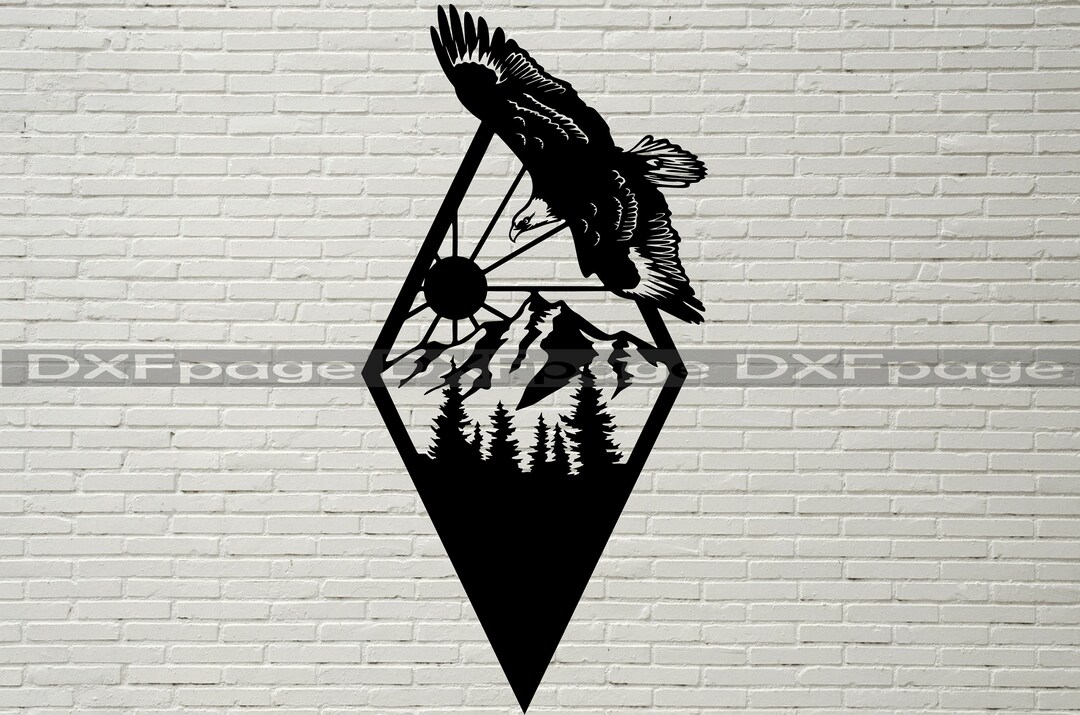 Eagle Scene, DXF Cut File, Svg Cut File for Cricut, Dxf Files for ...