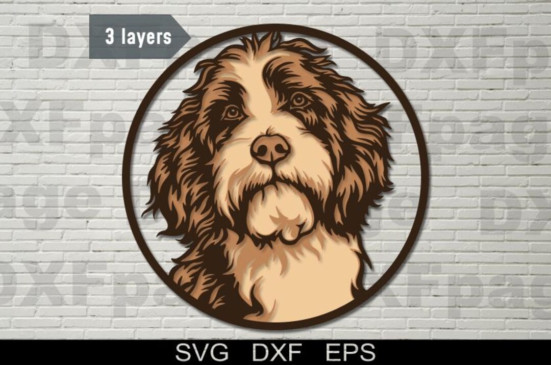 Sheepadoodle 3D SVG Multilayer, DXF Laser Cut, Dog, Layered Dog Plywood ...