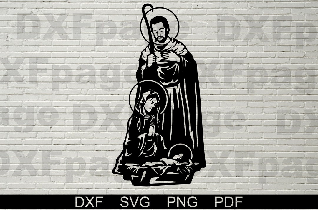 Holy Family Cut File, Baby Jesus Mary Joseph SVG, Christmas Nativity ...