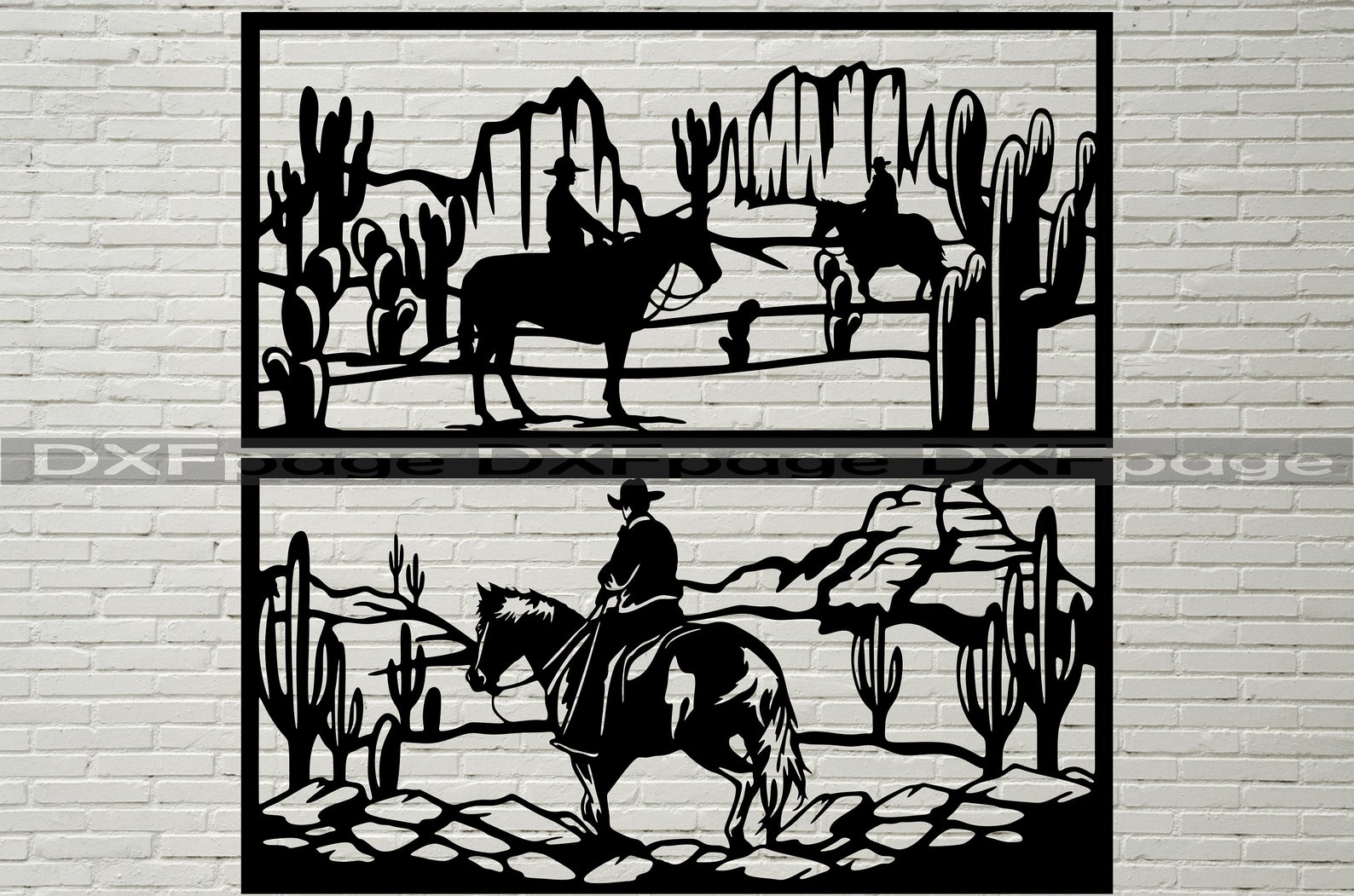 Cowboy Scene SVG DXF Western Cut File for Laser Dxf for - Etsy
