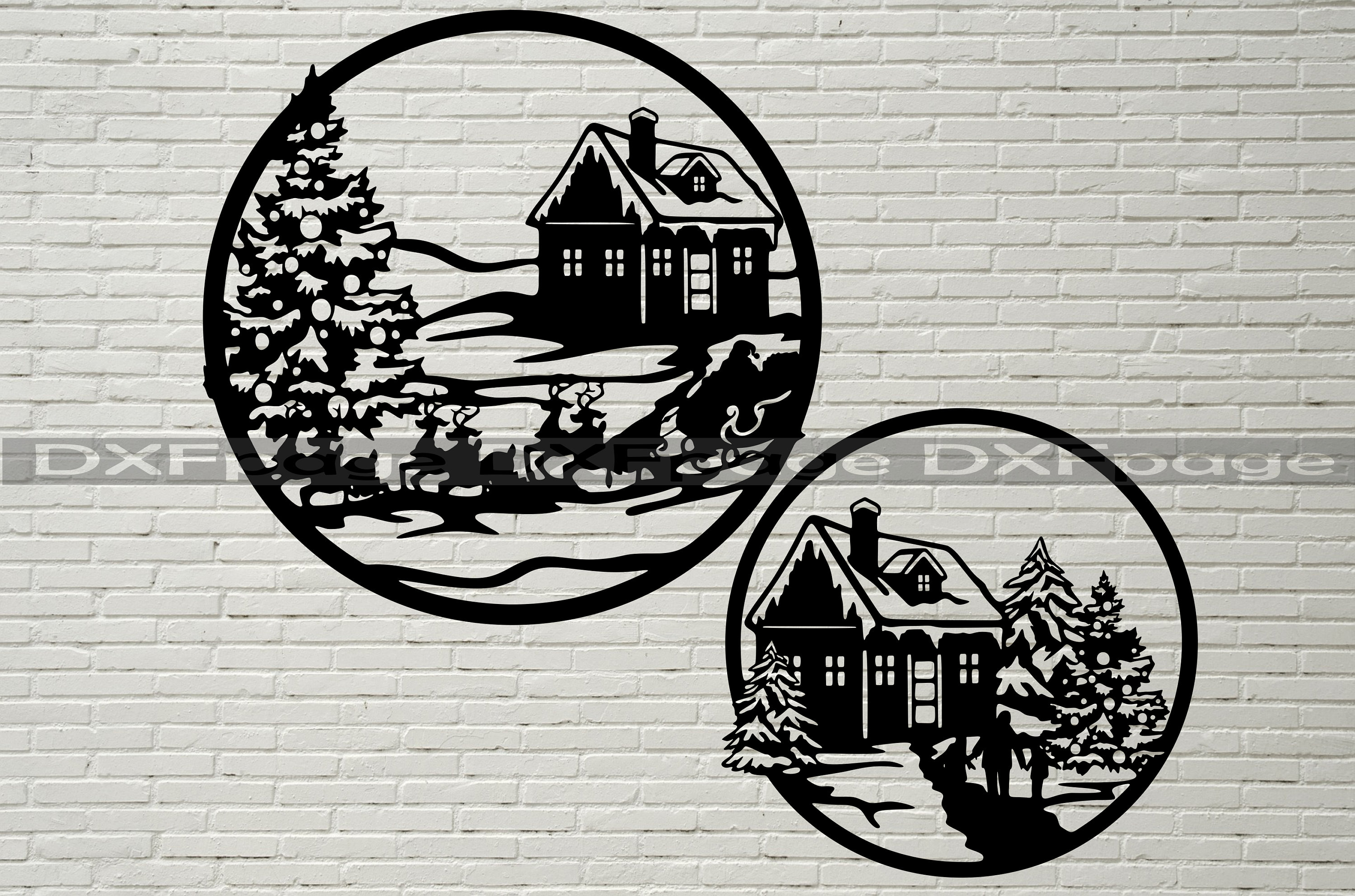 Winter Scene DXF Christmas SVG Cut File Cricut Clipart Dxf - Etsy