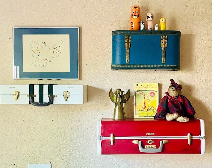 Vintage Suitcase Shelf Custom Floating Wall Display - Etsy
