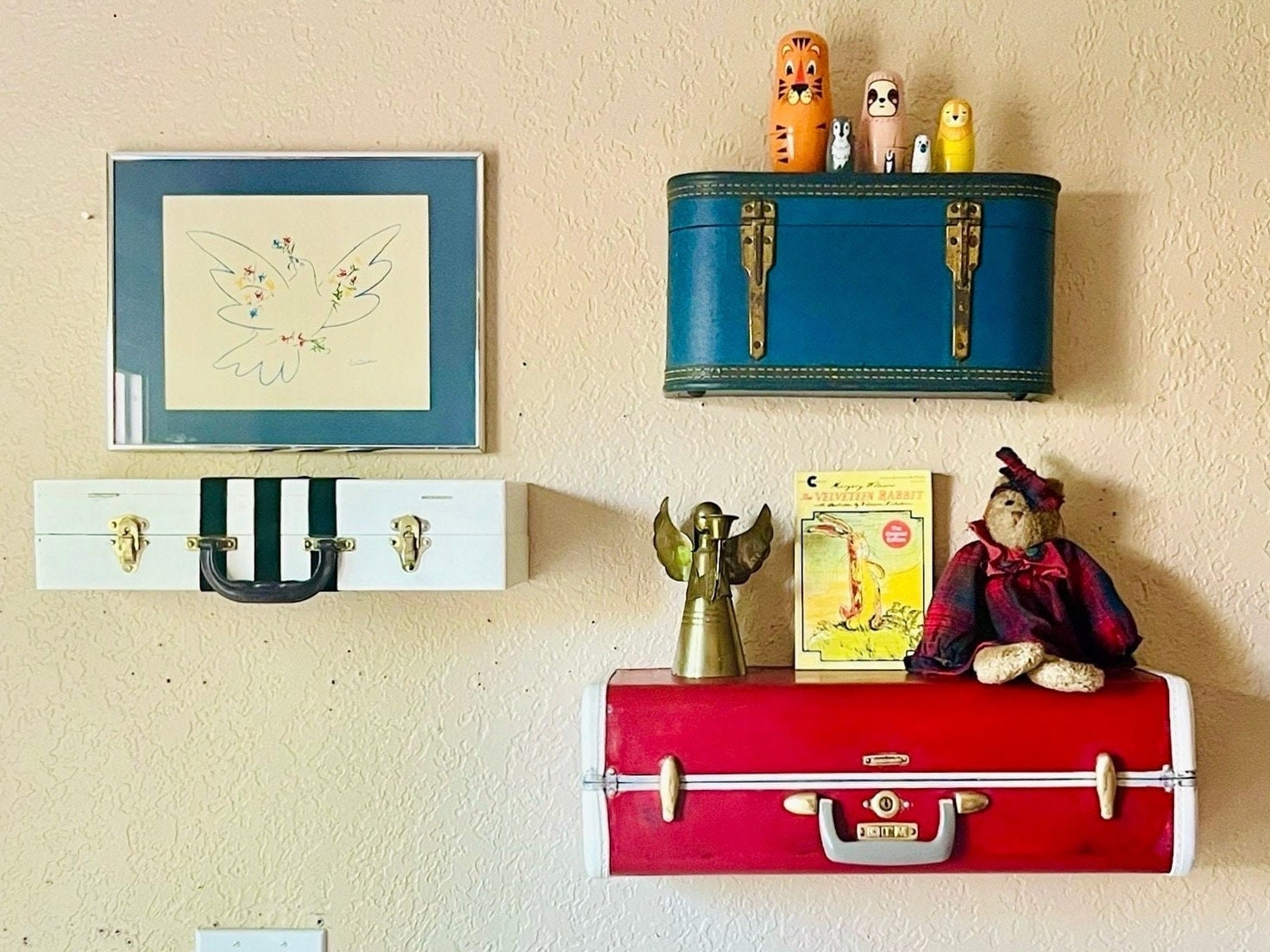 Vintage Suitcase Shelf Custom Floating Wall Display - Etsy