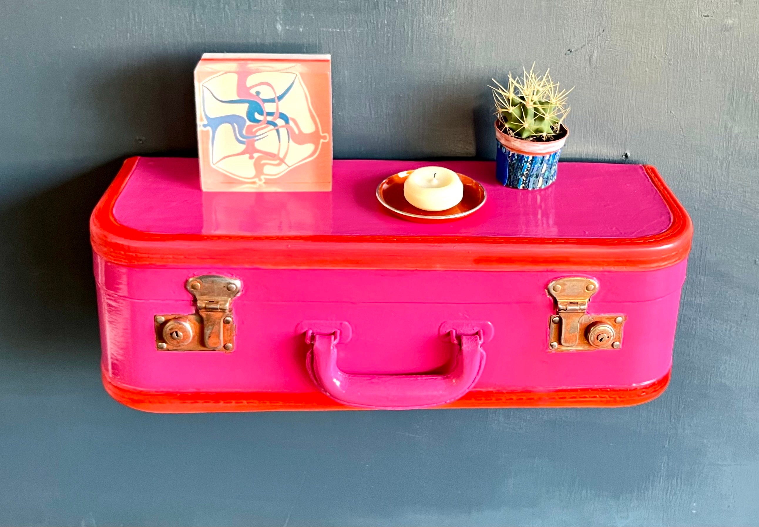 Vintage Suitcase Shelf Custom Floating Wall Display - Etsy