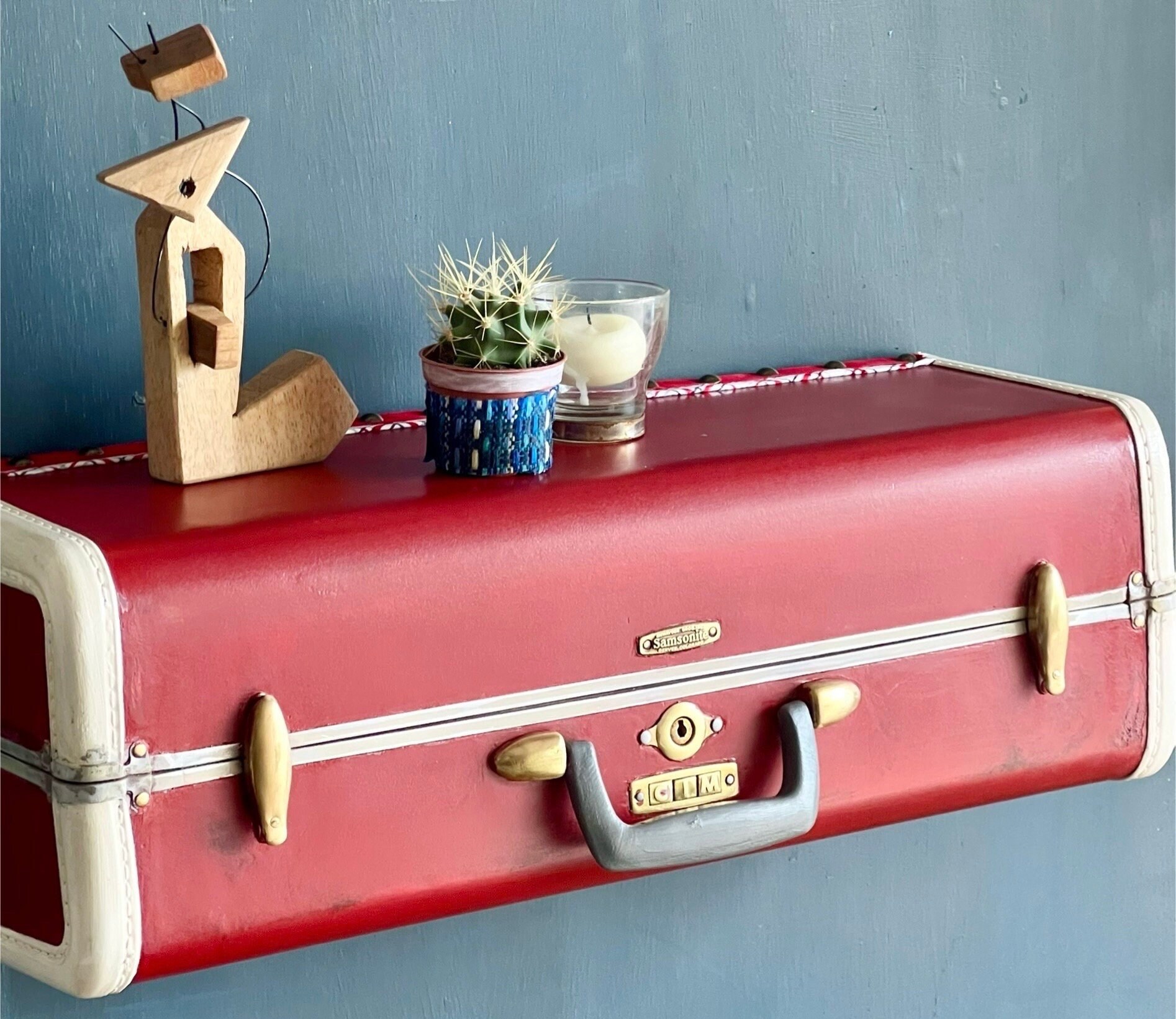 Vintage Suitcase Shelf Custom Floating Wall Display - Etsy
