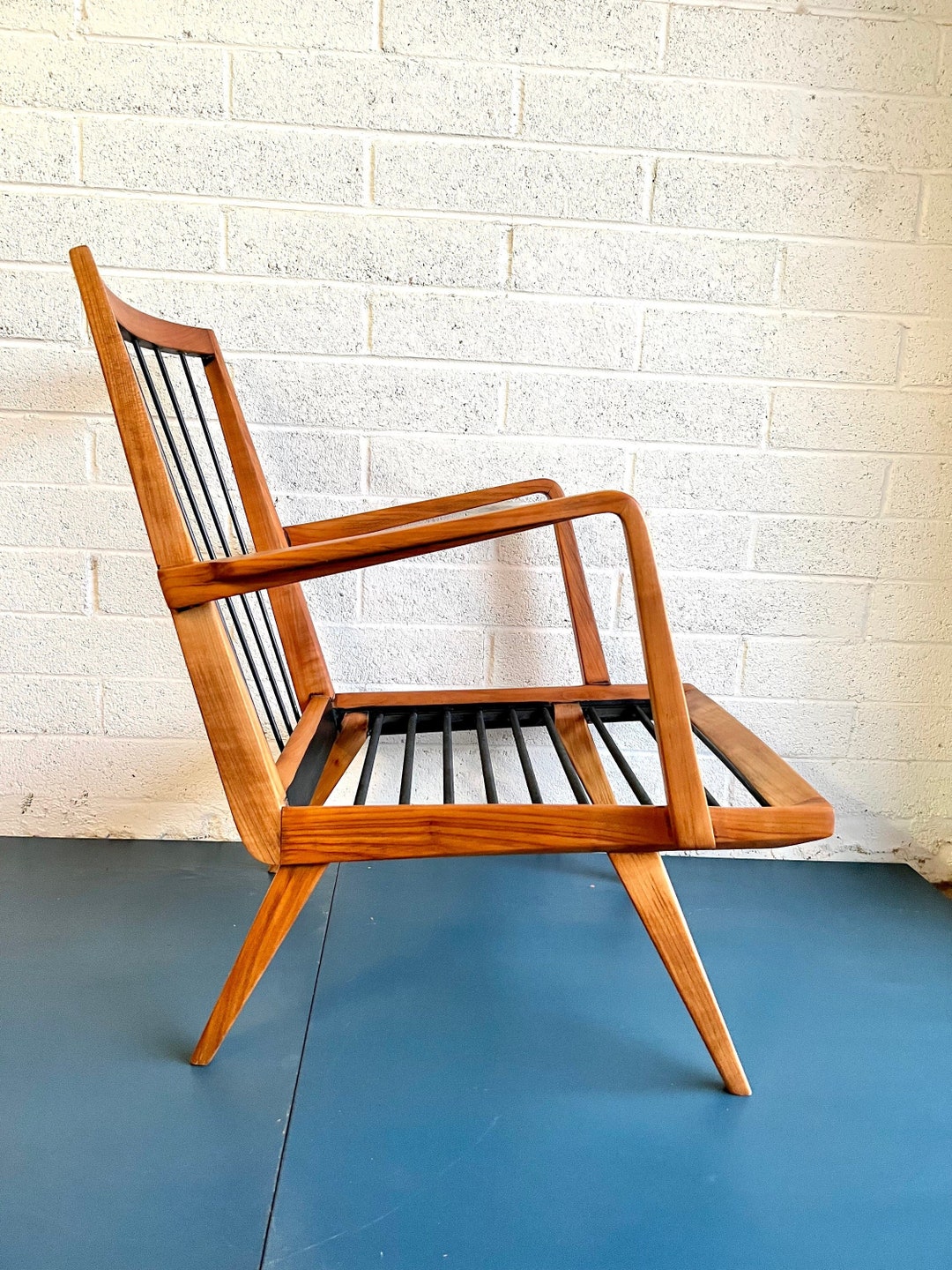 Knoll Original Lounge Chair Mid Century Modern Cherry Wood Armchair - Etsy