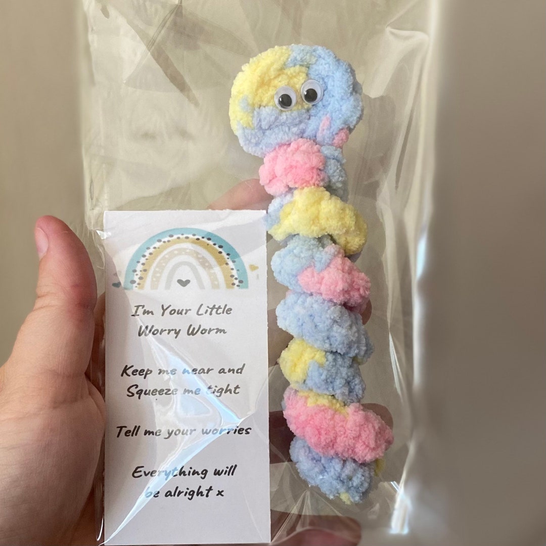 Worry Worm Crochet Knitted Worry Worm With Little Message Card Gift ...