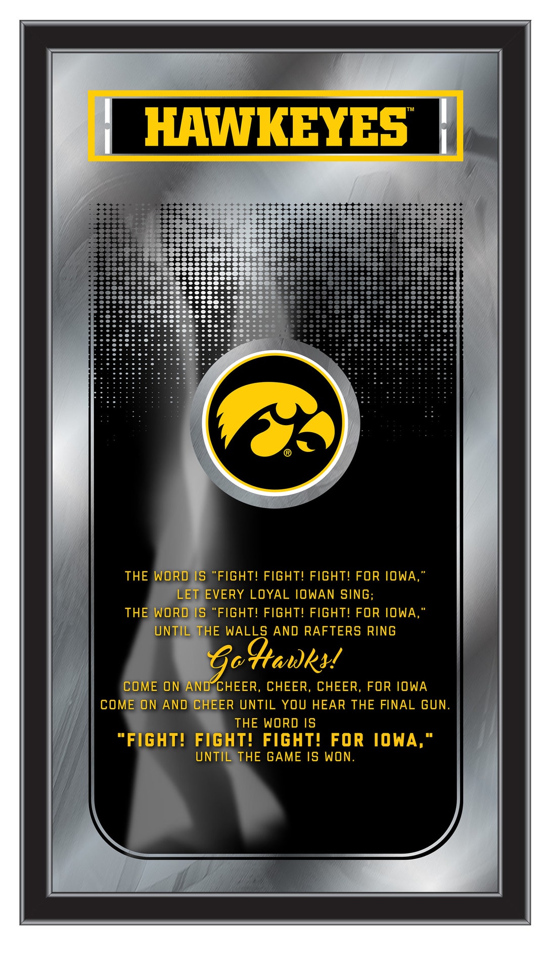 University of Iowa Fight Song Wall Mirror| Officially Licensed UI ...