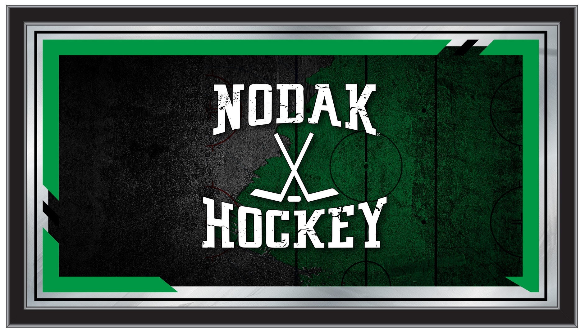 University of North Dakota Nodak Hockey Collector Wall Mirror UND ...