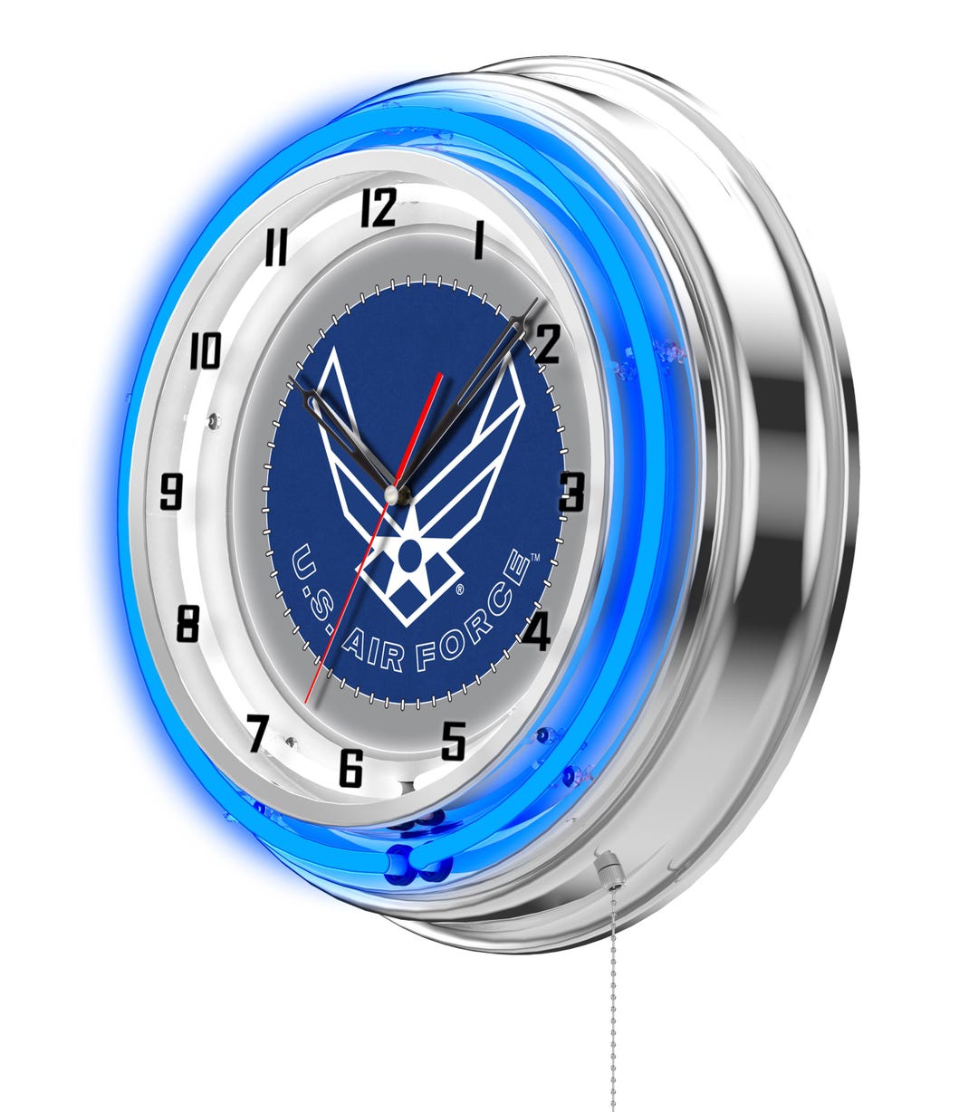 US Air Force 19” Double Neon Clock | USAF Military Logo Wall Decor - Etsy